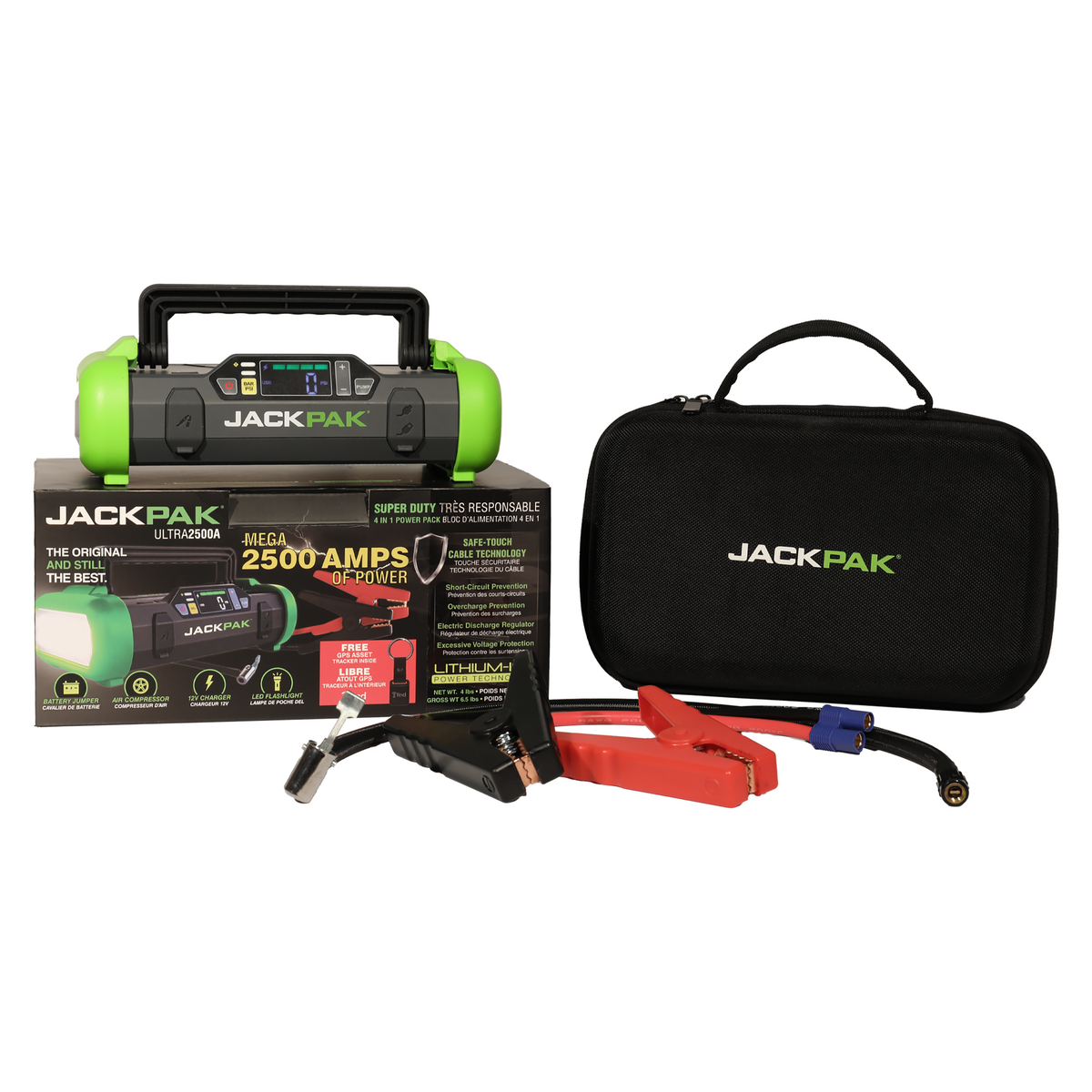 Ultra2500A Lithium Jump Starter with Air Inflator, LED Flashlight, and ...